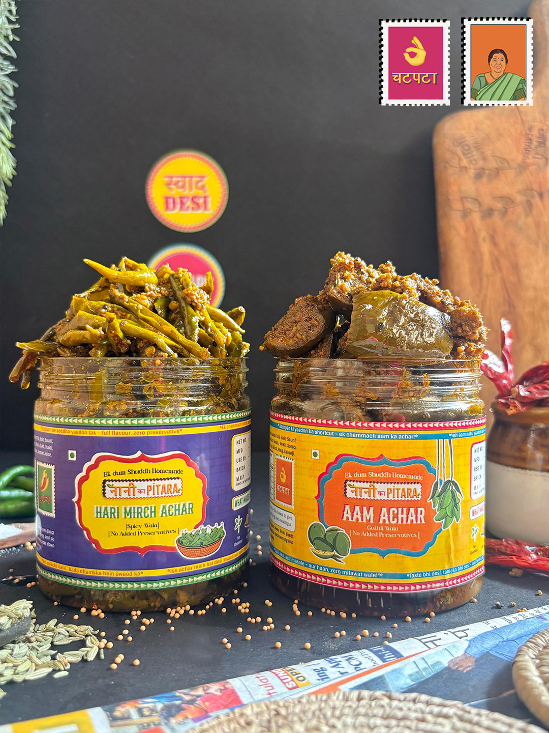 "Aam & Mirchi Achar: Desi Chatkara Combo!"
